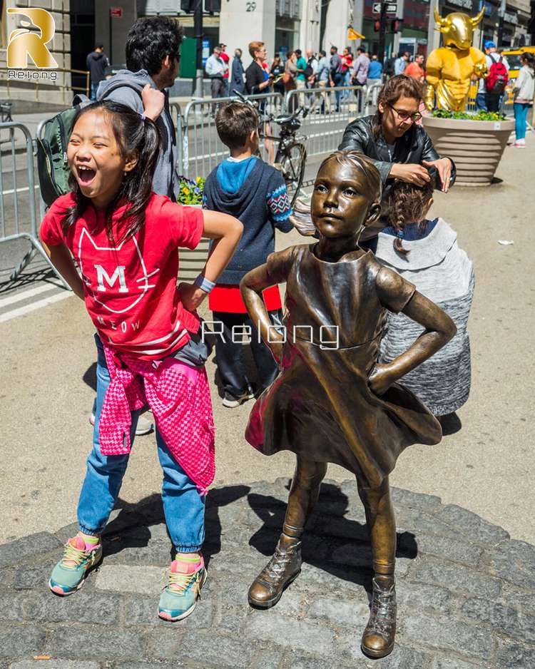 Bronze Famous Fearless Girl Statue - Relong Art Sculpture