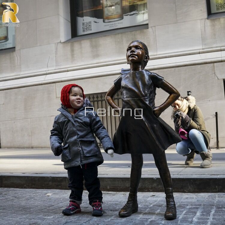 Bronze Famous Fearless Girl Statue - Relong Art Sculpture