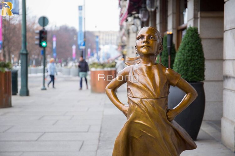 Bronze Famous Fearless Girl Statue - Relong Art Sculpture