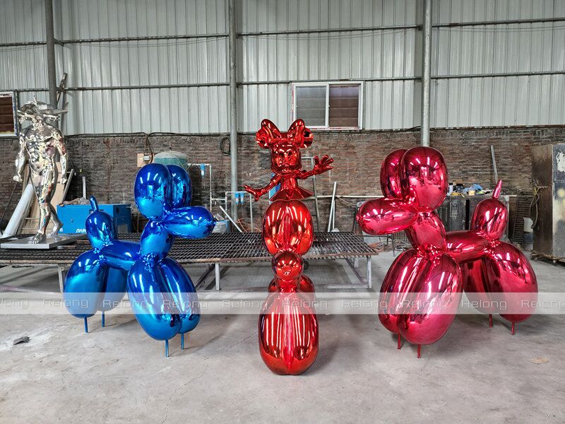 Jeff Koons Metal Balloon Dog Sculpture - Relong Art Sculpture