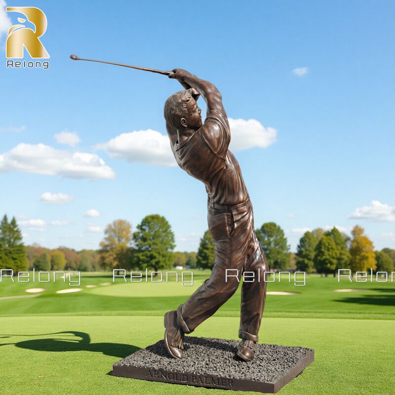 Custom Life Bronze Golfer Statues - Relong Art Sculpture