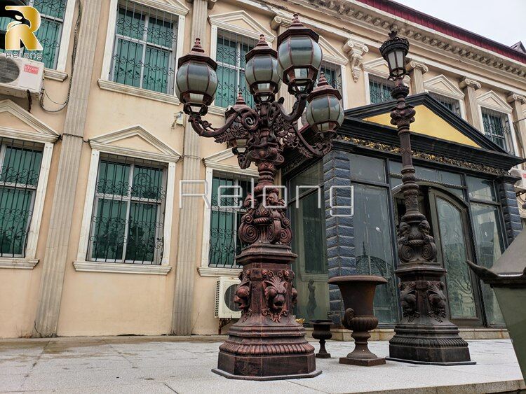 Vintage Cast Iron Street Lamp Posts - Relong Art Sculpture