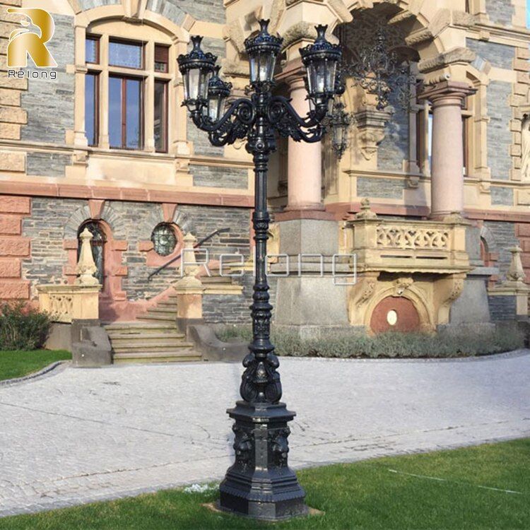 Vintage Cast Iron Street Lamp Posts - Relong Art Sculpture
