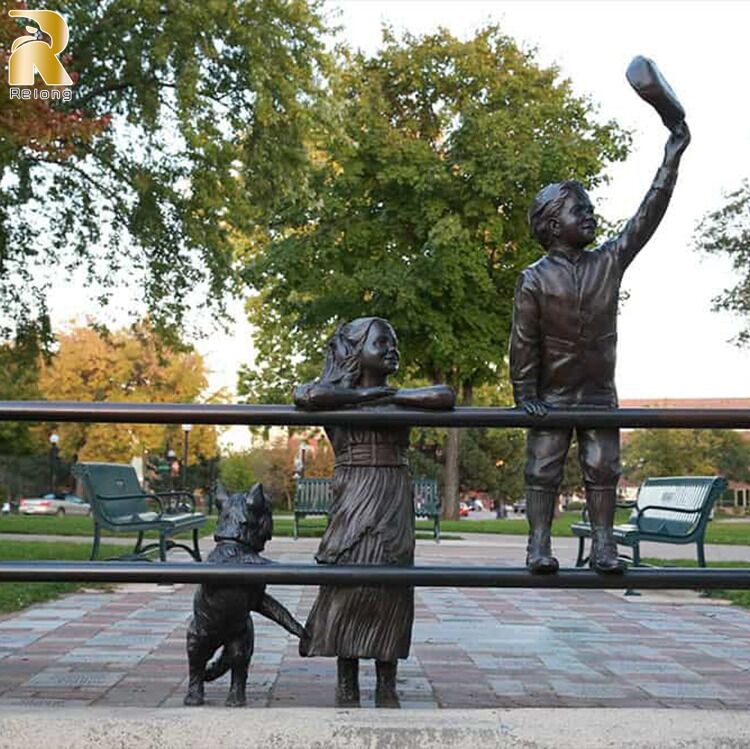 Bronze Children Statues - Boy and Girl Garden Statue