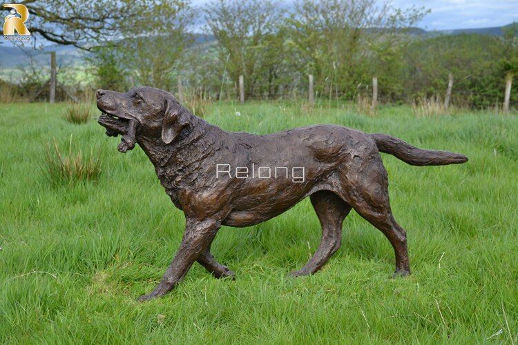 Custom Life Size Bronze Dog Garden Statue - Relong Art Sculpture