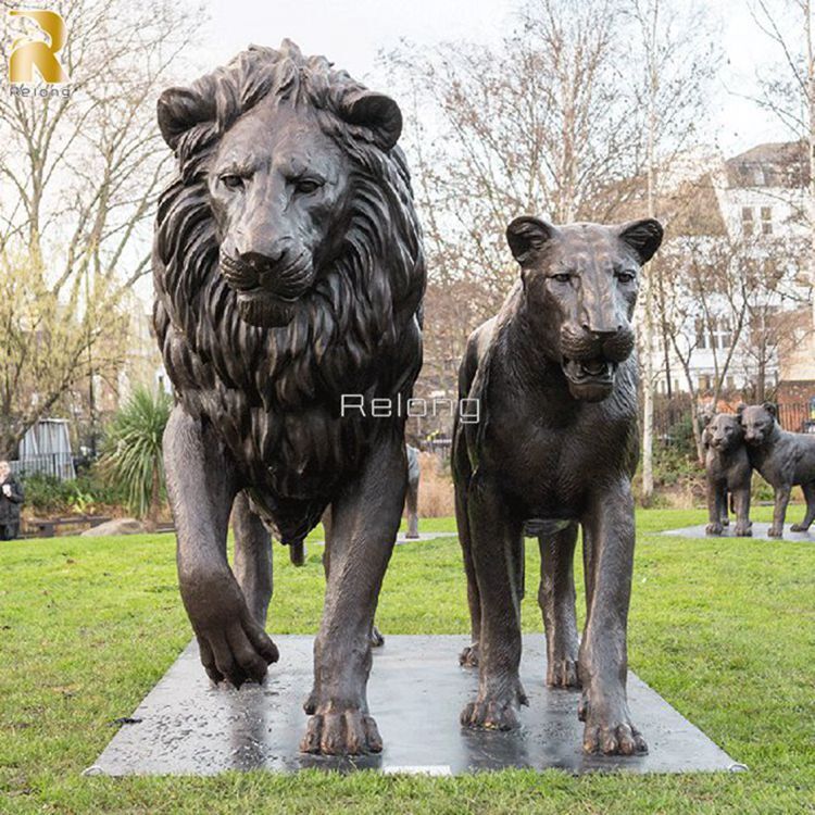 Bronze Lion Statues - Relong Art Sculpture