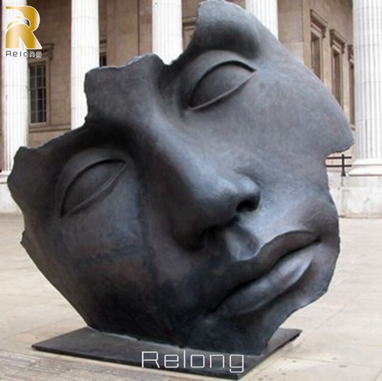 Large Bronze Abstract Face Sculpture - Relong Art Sculpture