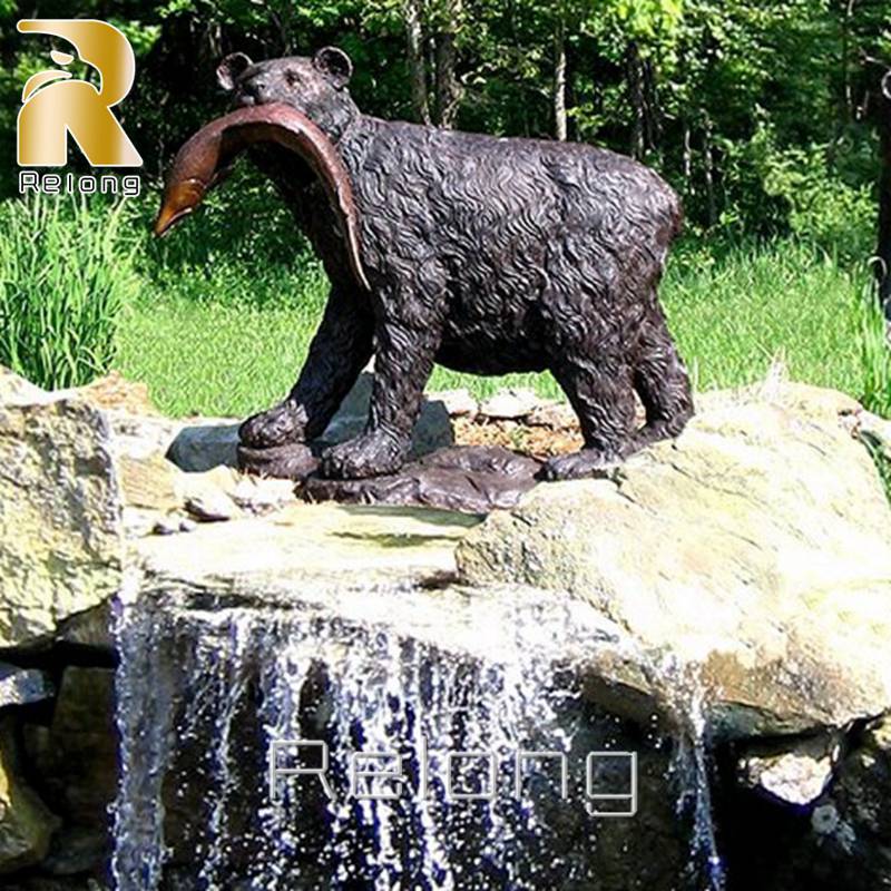 Large Brass Bear Statue for Outdoor Decor - Relong Art Sculpture