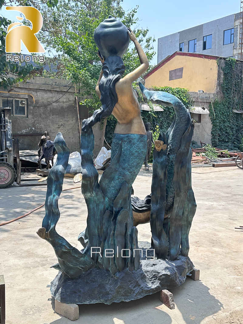 Bronze Mermaid Water Fountain for Sale - Relong Art Sculpture