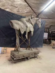 Bronze J Anne Butler Girl and Horse Sculpture - Relong Art Sculpture