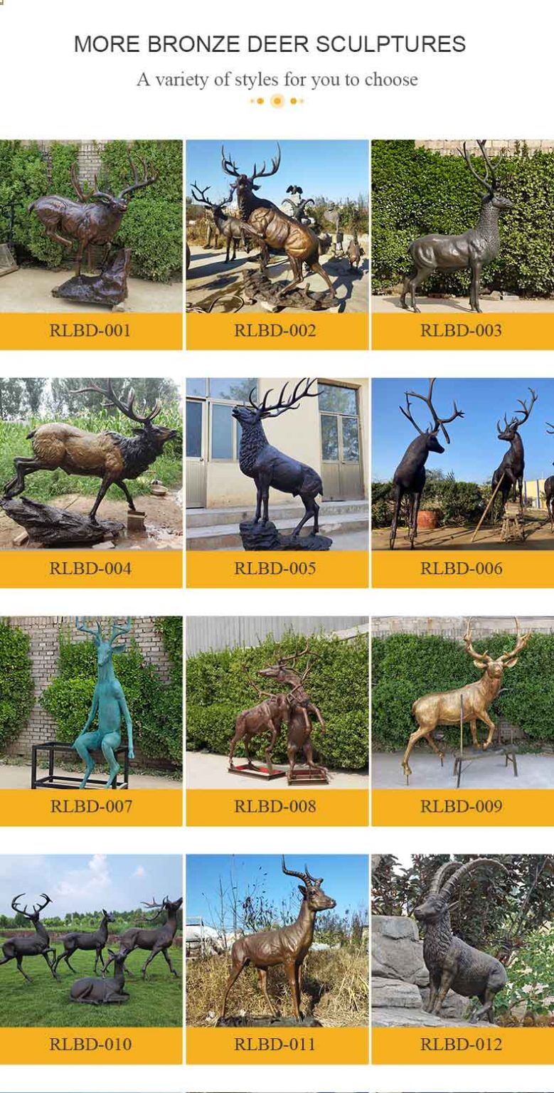 Life Size Bronze Whitetail Deer Sculpture for Sale - Relong Art Sculpture