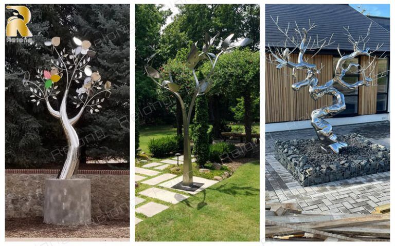 Modern Stainless Steel Tree Sculpture for Garden Decor - Relong Art ...
