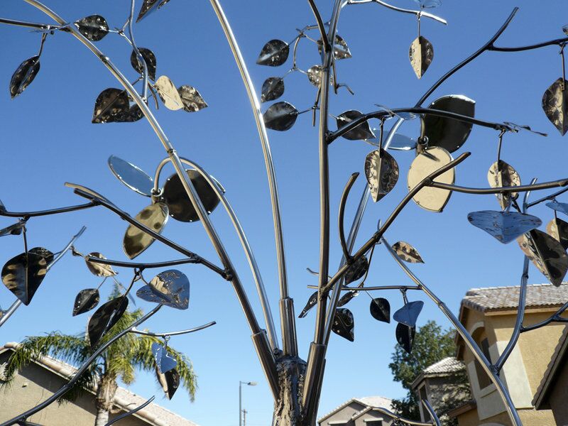 Modern Stainless Steel Tree Sculpture for Garden Decor - Relong Art ...