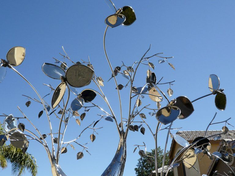 Modern Stainless Steel Tree Sculpture for Garden Decor - Relong Art ...