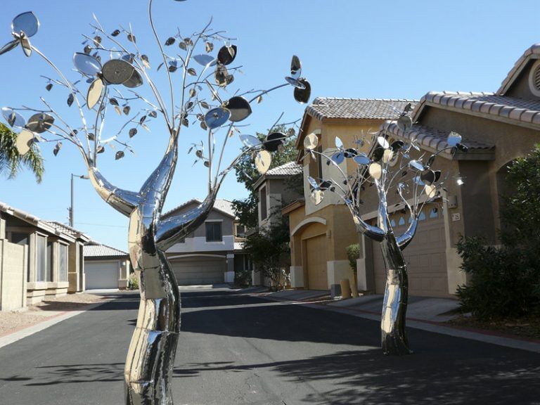 Modern Stainless Steel Tree Sculpture for Garden Decor - Relong Art ...