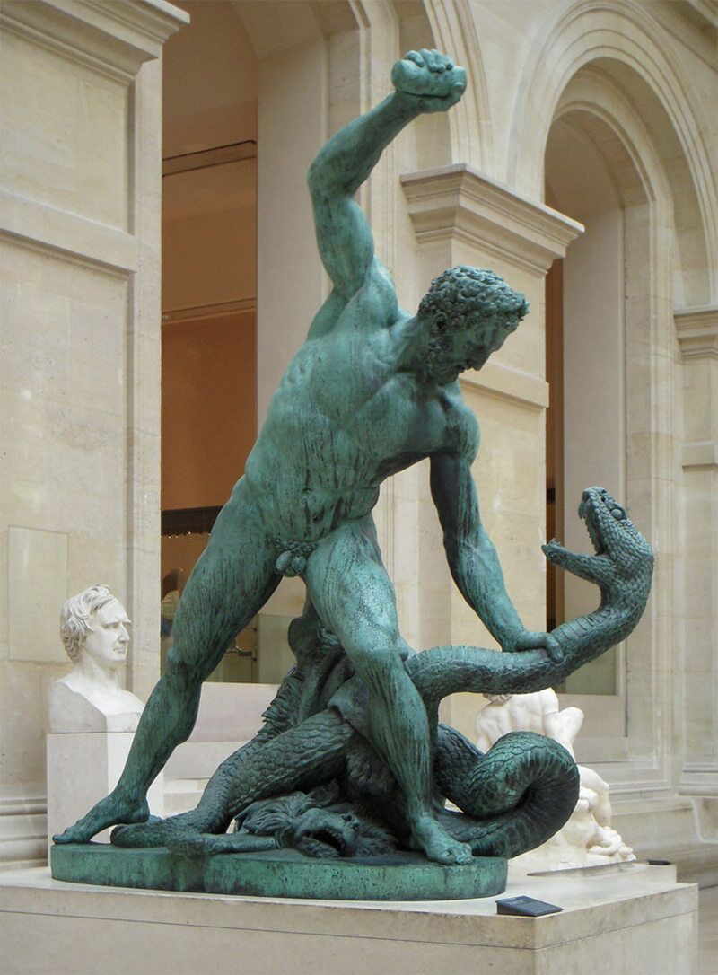 Famous Bronze Hercules Fighting Snake Statue for Sale - Relong Art ...
