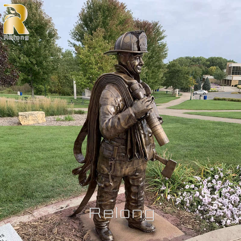 Outdoor Life Size Firefighter Bronze Statues for Sale - Relong Art ...