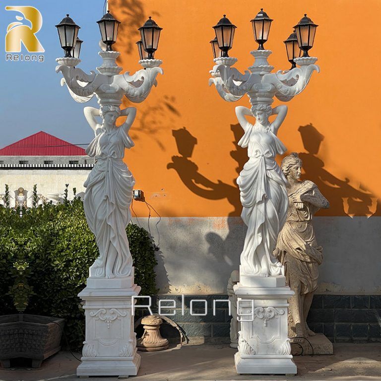 Marble Lady Statue Lamp Wholesale - Relong Art Sculpture
