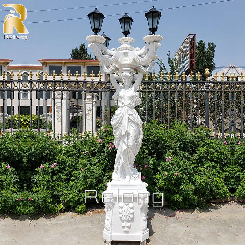 Marble Lady Statue Lamp Wholesale - Relong Art Sculpture