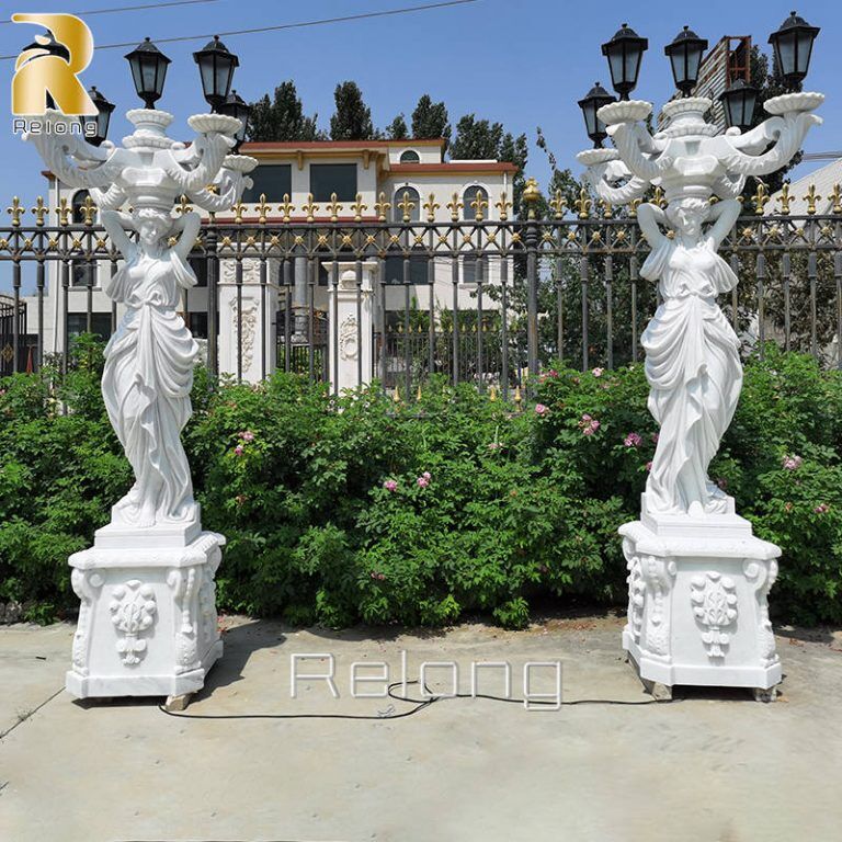 Marble Lady Statue Lamp Wholesale - Relong Art Sculpture