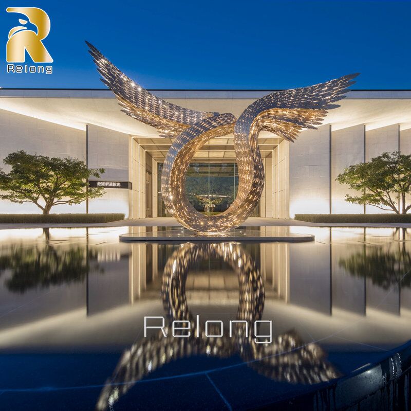 Stainless Steel Metal Wing Sculpture - Relong Art Sculpture
