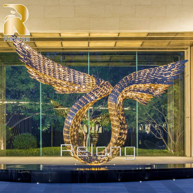 Stainless Steel Metal Wing Sculpture - Relong Art Sculpture
