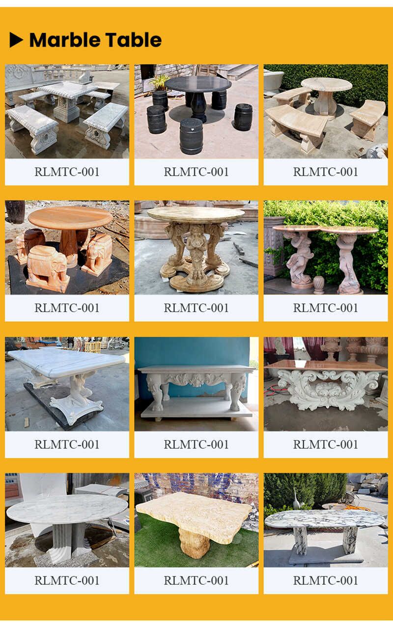 Natural Marble Outdoor Table and Chairs for Sale - Relong Art Sculpture