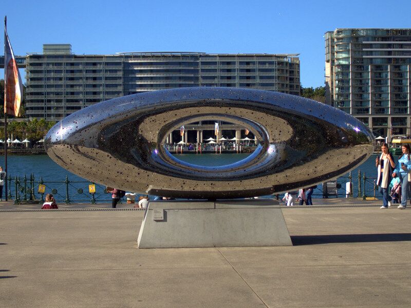 Outdoor Large Modern Stainless Steel Light Sculpture - Relong Art Sculpture