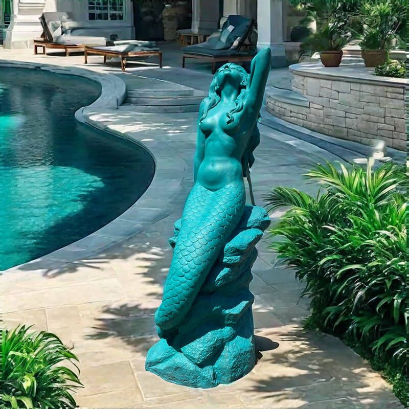 Beautiful Bronze Mermaid Statue for Outside - Relong Art Sculpture