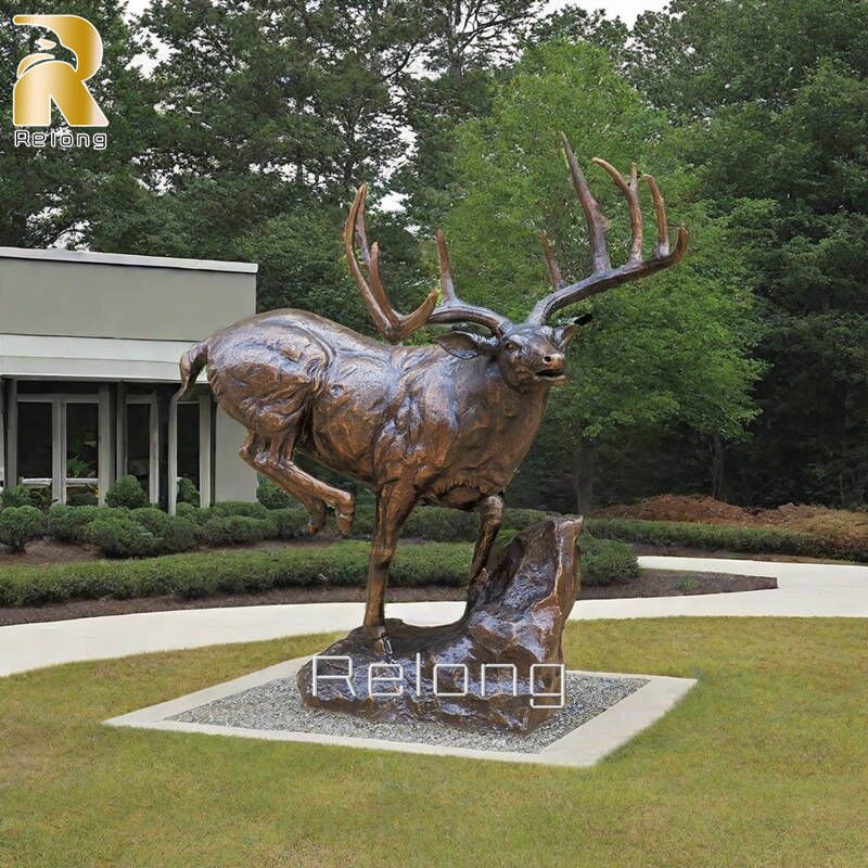 Life Size Bronze Whitetail Deer Sculpture for Sale - Relong Art Sculpture