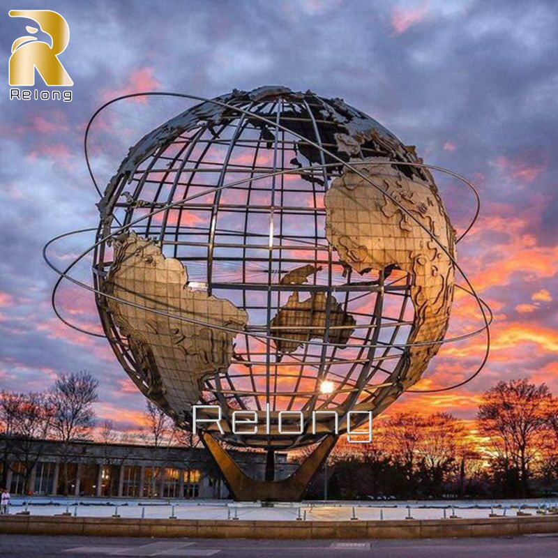 Contemporary Large Metal Globe Sculptures for Outdoors - Relong Art ...