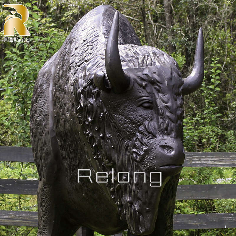 Life Size Bronze Wildlife Bison Sculpture for Sale - Relong Art Sculpture