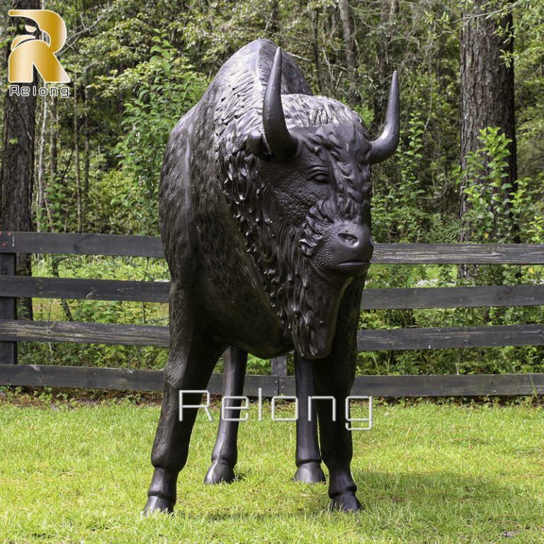 Life Size Bronze Wildlife Bison Sculpture for Sale - Relong Art Sculpture