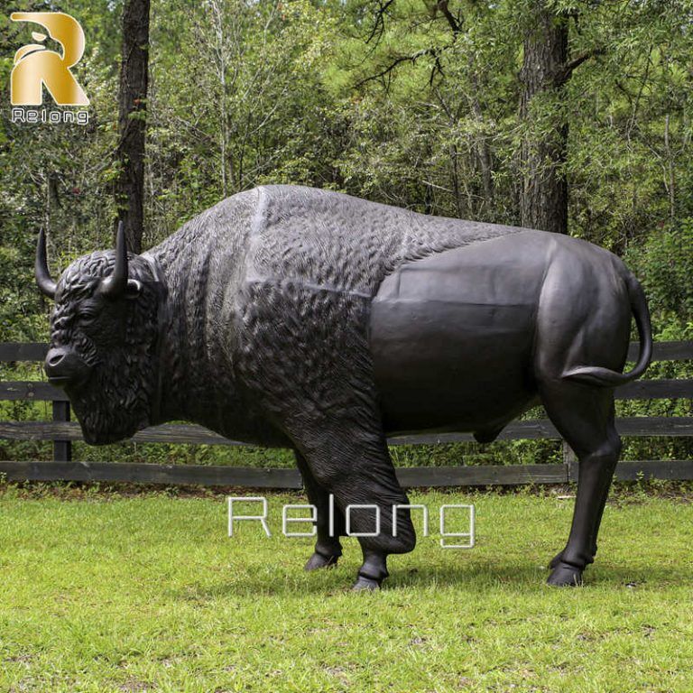 Life Size Bronze Wildlife Bison Sculpture for Sale - Relong Art Sculpture