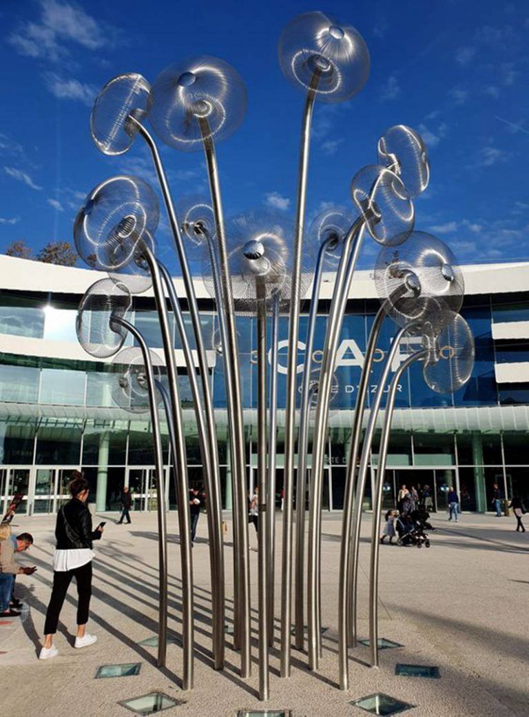 Modern Large Metal Light Sculpture for Outdoor Decor - Relong Art Sculpture