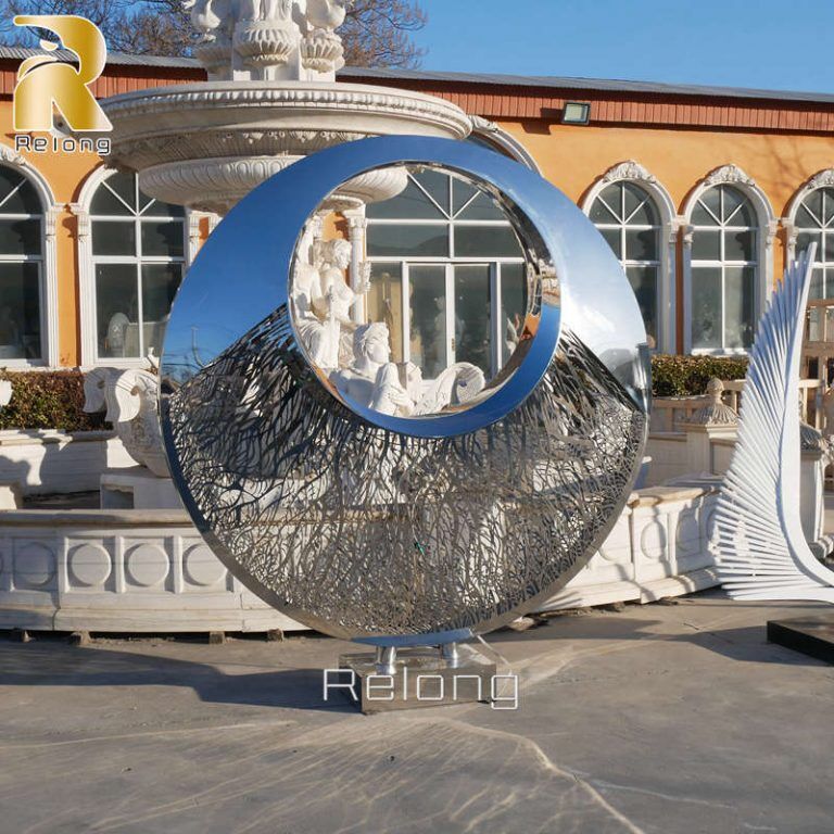 Outdoor Modern Disc Sculpture for Garden - Relong Art Sculpture