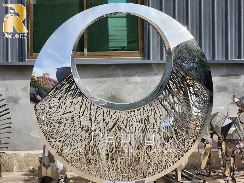 Outdoor Modern Disc Sculpture for Garden - Relong Art Sculpture
