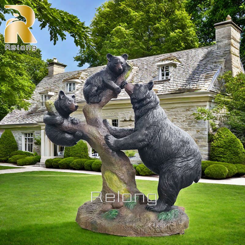 Outdoor Bronze Bear Group Sculpture for Sale - Relong Art Sculpture