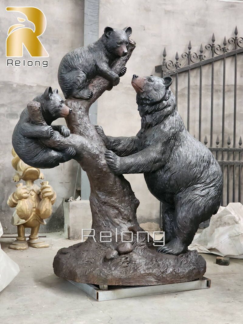 Outdoor Bronze Bear Group Sculpture for Sale - Relong Art Sculpture