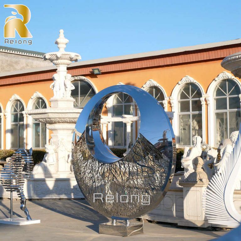 Outdoor Modern Disc Sculpture for Garden - Relong Art Sculpture