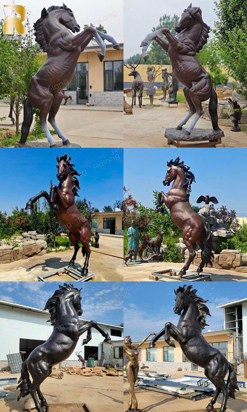 Life Size Bronze Horse Sculptures - Horse Garden Sculpture - Relong Art ...