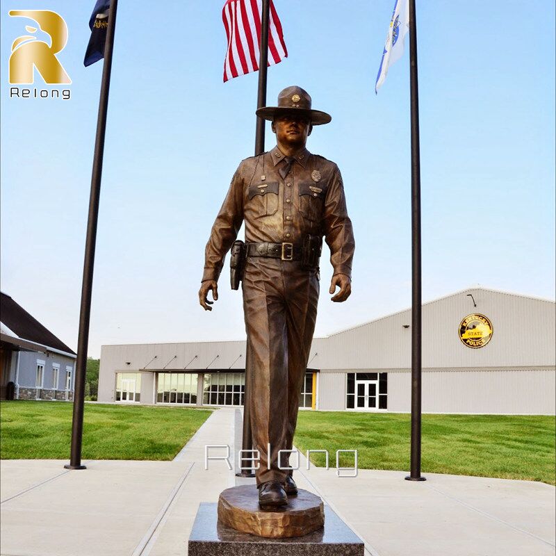 Bronze Police Memorial Statue for Gardens - Relong Art Sculpture