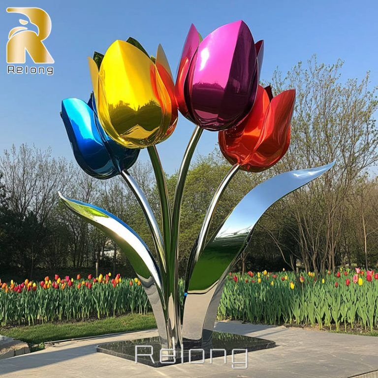 Stainless Steel Giant Tulip Sculpture for Sale - Relong Art Sculpture
