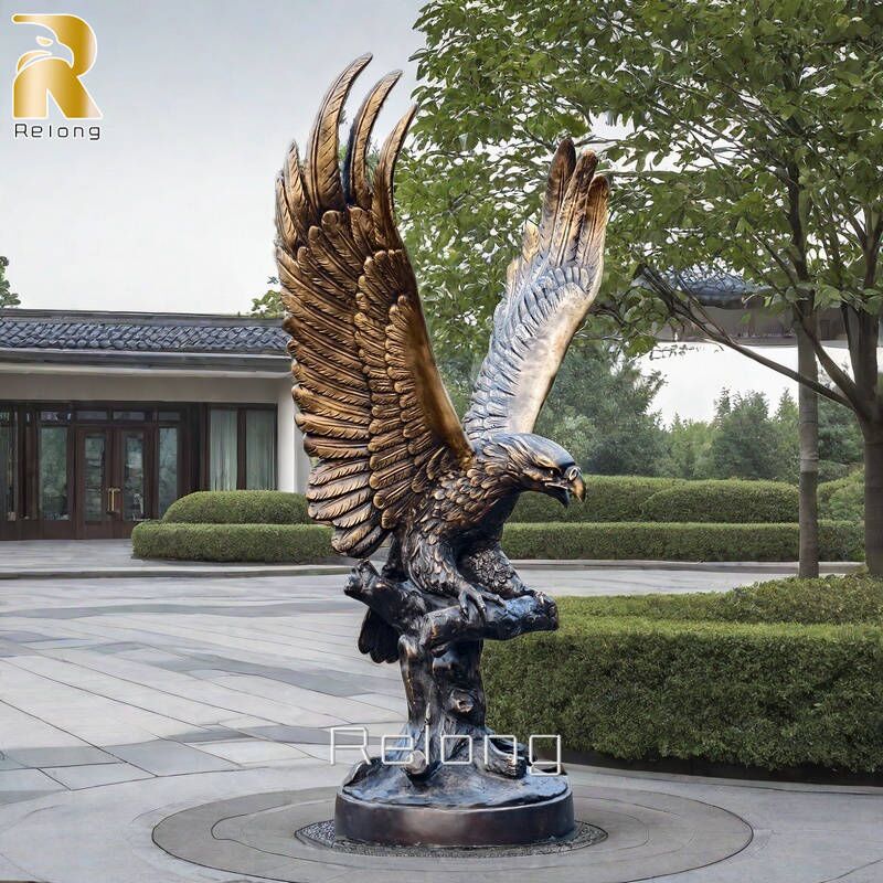 Outdoor Large Bronze Eagle Statue for Sale - Relong Art Sculpture