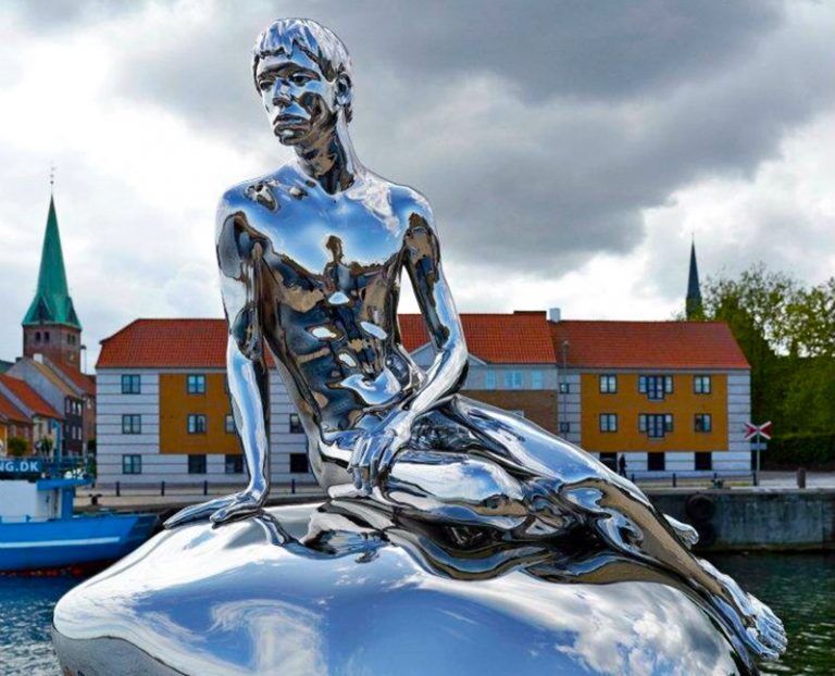 Stainless Steel The Little Merman Han Statue - Relong Art Sculpture