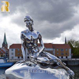 Stainless Steel The Little Merman Han Statue - Relong Art Sculpture