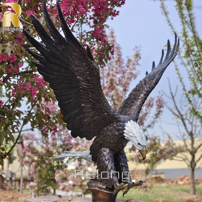 Outdoor Large Bronze Eagle Statue for Sale - Relong Art Sculpture