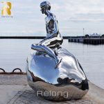Stainless Steel The Little Merman Han Statue - Relong Art Sculpture
