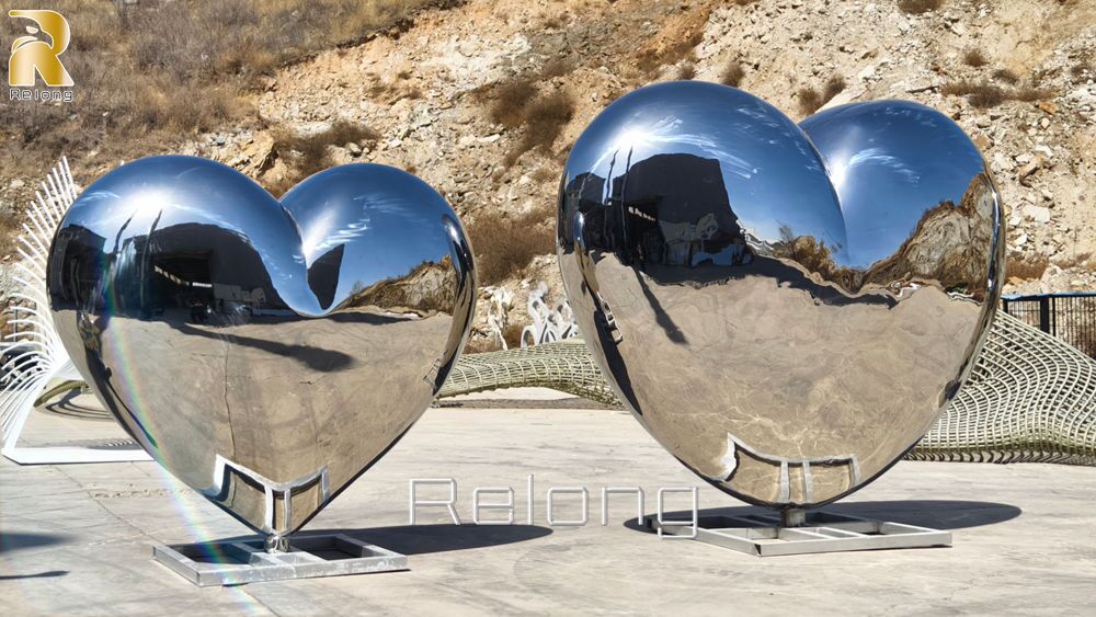 Stainless Steel Outdoor Heart Sculpture - Relong Art Sculpture