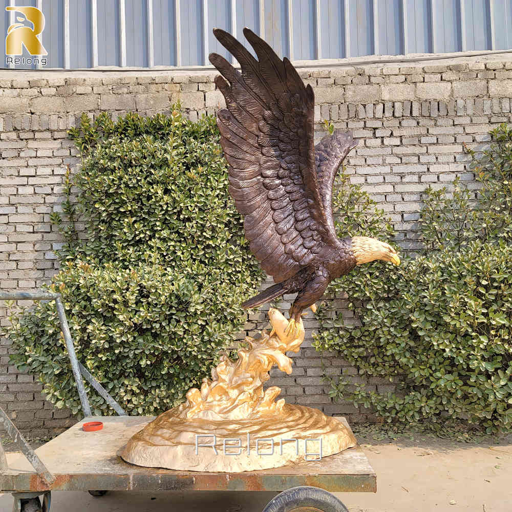 Outdoor Large Bronze Eagle Statue for Sale - Relong Art Sculpture